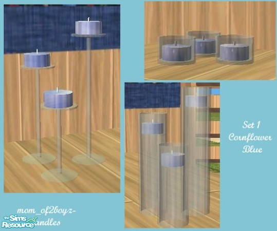 The Sims Resource - Candles-Set 1- The Blues- Cornflower