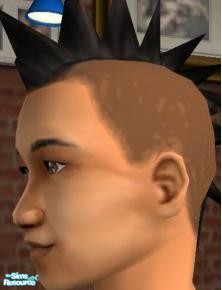 The Sims Resource - Spikey Black Mohawk