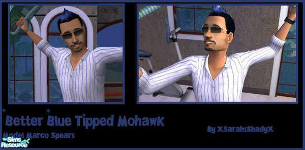 The Sims Resource - Better Blue Tipped Mohawk