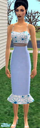 The Sims Resource | spring fling blue and flower dress