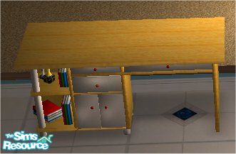 The Sims Resource | Midland\'s Recolor - LLR Office Desk - Golden Wood