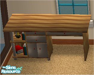 The Sims Resource | Midland\'s Recolor - LLR Office Desk - Light Wood