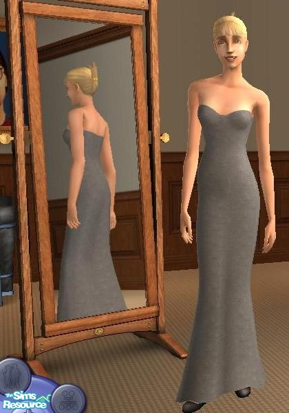 The Sims Resource | Silver Formal Dress