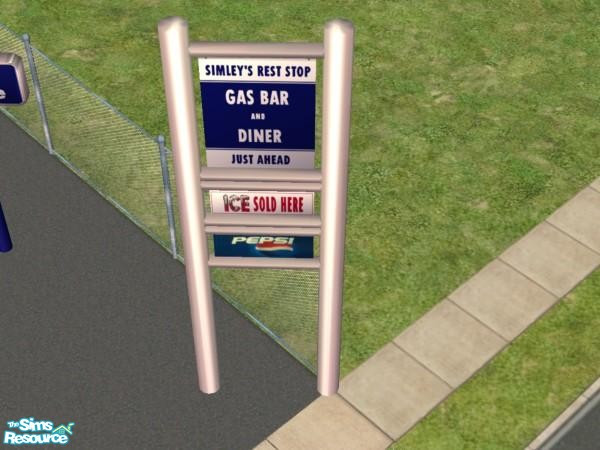 The Sims Resource | Diner/Gas Station Sign
