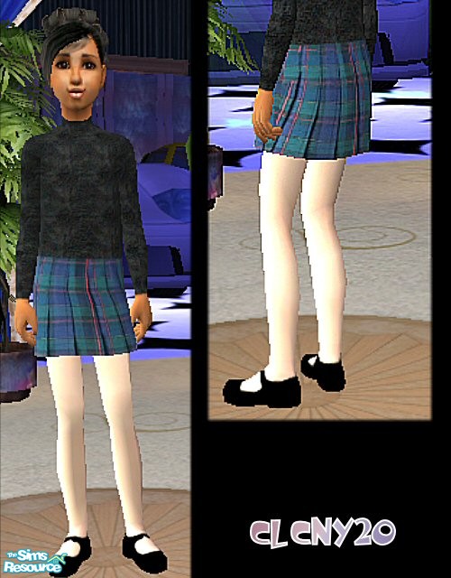 The Sims Resource | Schoolgirl Uniform For Girls