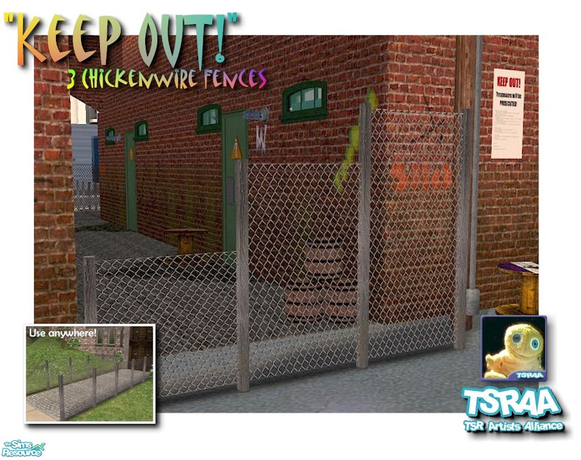The Sims Resource - Suburbia Keep Out Wire Fencing