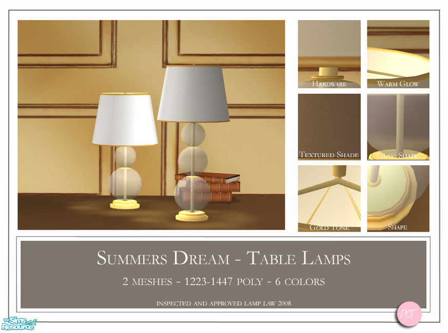 The Sims Resource - Summers Dream Table Lamps