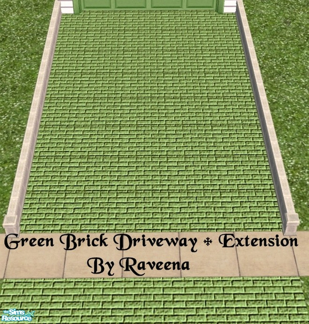 The Sims Resource - Hunter Green Brick Driveway