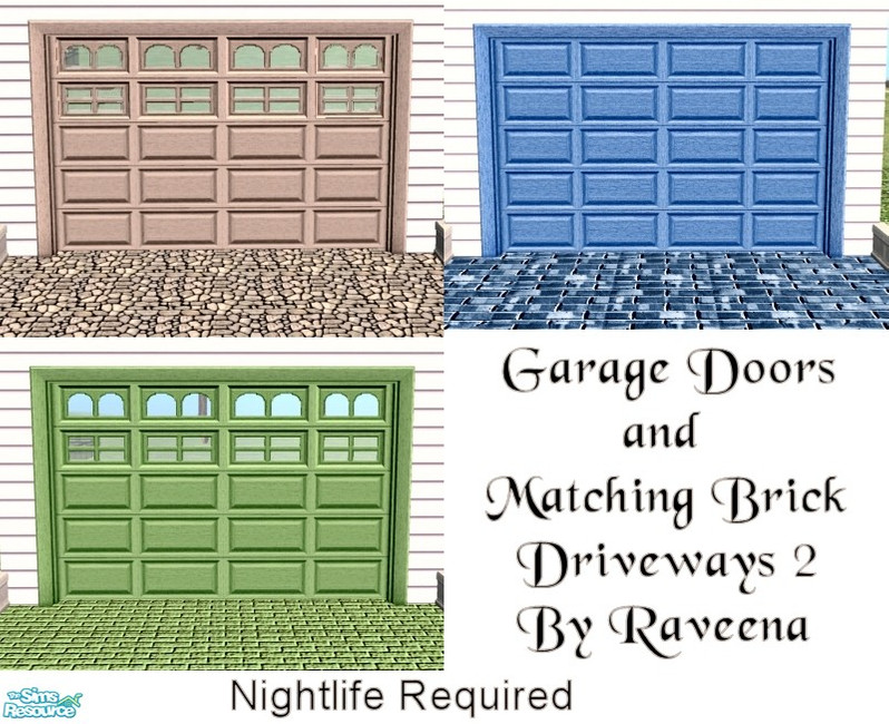 The Sims Resource - Garage Doors & Matching Driveways 2
