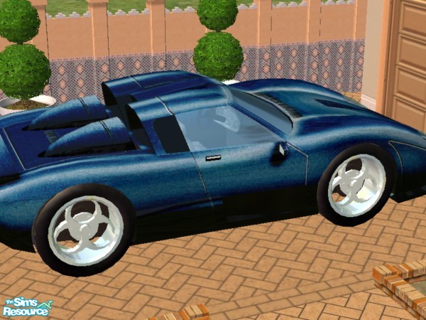 The Sims Resource - Blue Metallic Sports Car