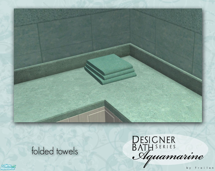 The Sims Resource - Designer Bathrooms - Aquamarine - Folded Towels