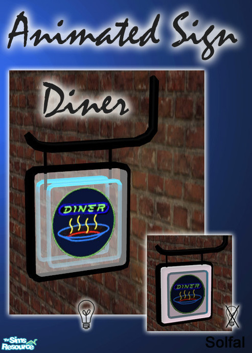 The Sims Resource | Animated Signs Diner