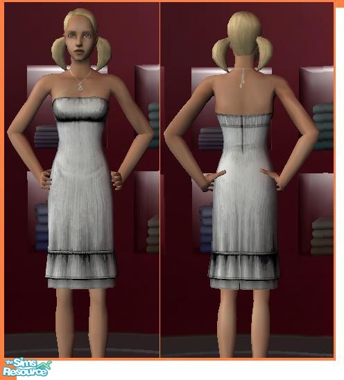 The Sims Resource | Silver Dress for Young Adults