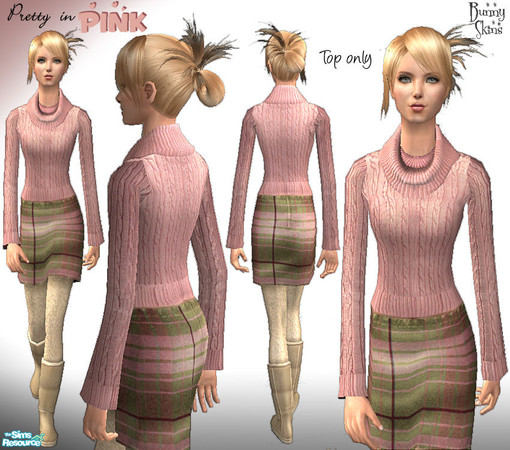 The Sims Resource | Pretty In Pink for Adults: Pink Sweater