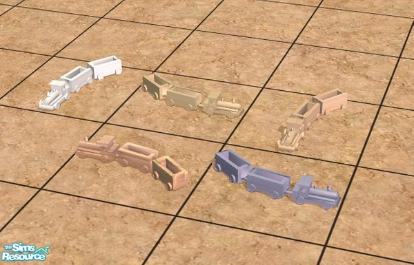 The Sims Resource - 4ESF Toy Train RecolorWoodSet
