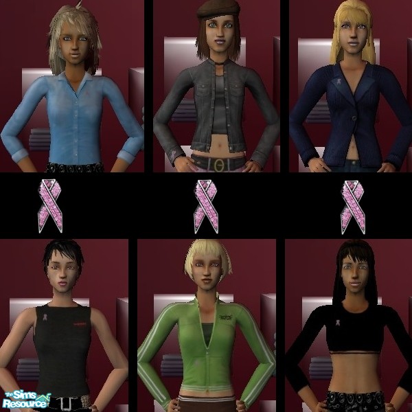 The Sims Resource | Breast Cancer Ribbon set