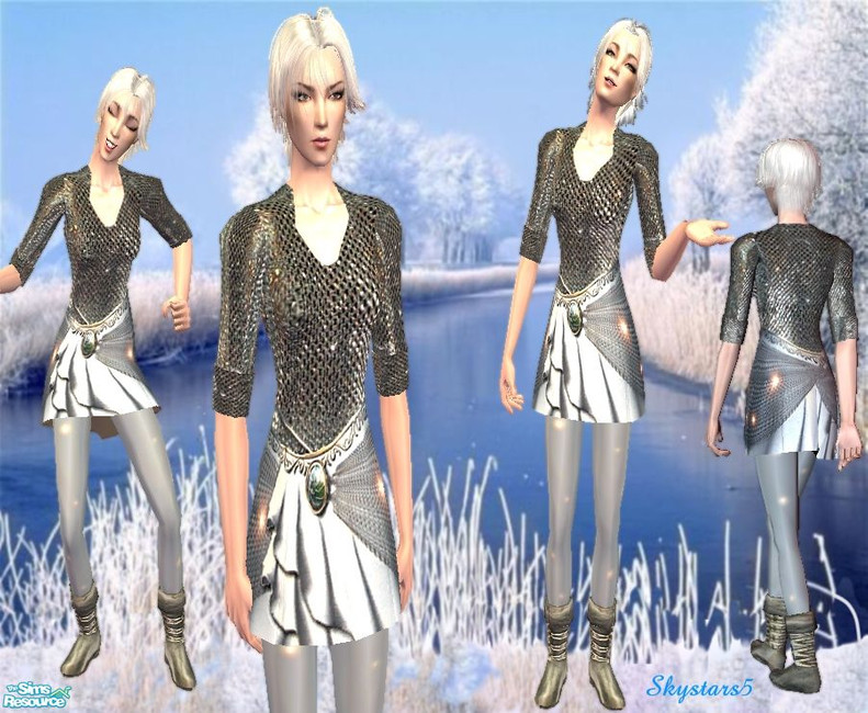 The Sims Resource - Fantasy Dress-Silver