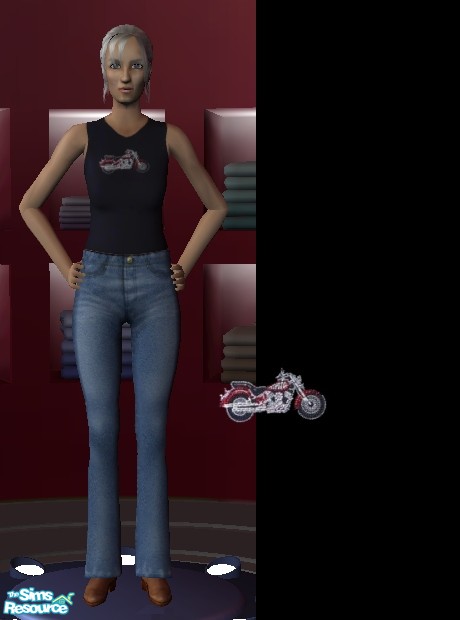 The Sims Resource - Diamante motorcycle top (elder)