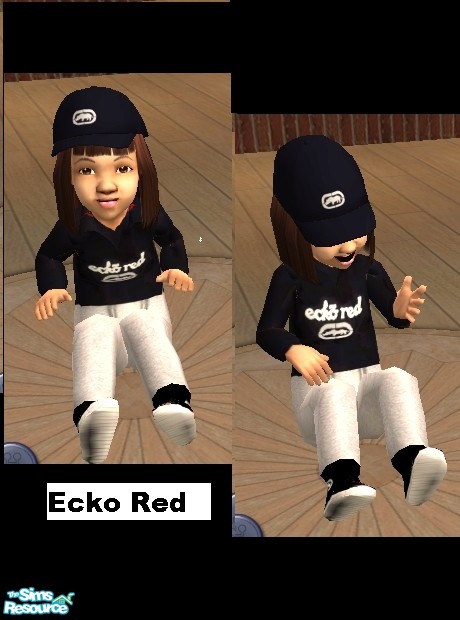 The Sims Resource | Ecko Red outfit/ W Hat