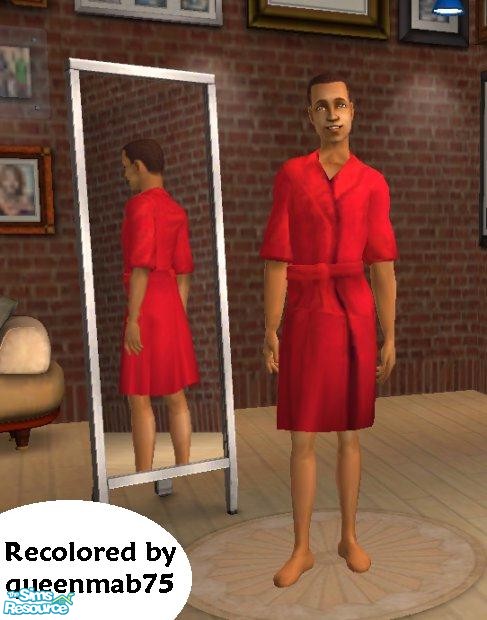 The Sims Resource - Men's Bathrobe - Red