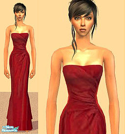 The Sims Resource | Red Silky Dress