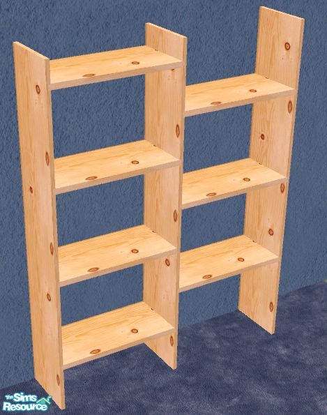 The Sims Resource - Wall Shelves Recolors - Knotty Pine Sid