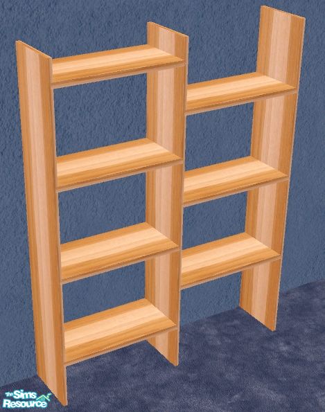 The Sims Resource - Wall Shelves Recolors - Hickory Shelf