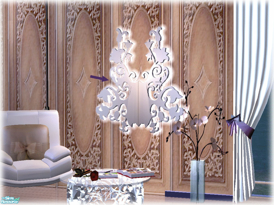The Sims Resource | The corner nook - floral swirl wall lampe
