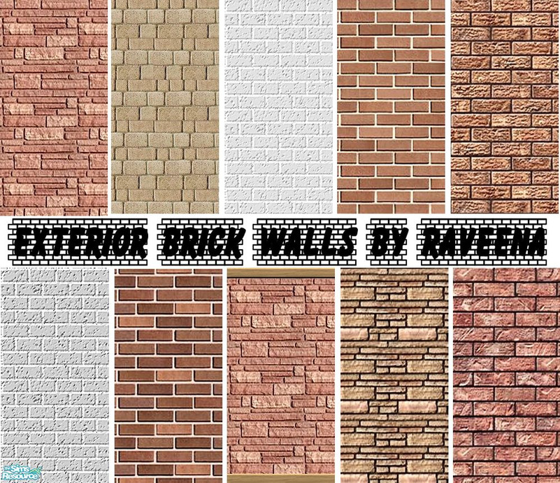 The Sims Resource | Exterior Brick Wall Set