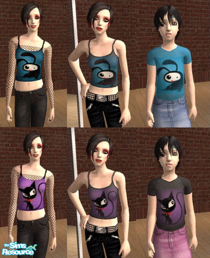 The Sims Resource | Ruby Gloom Fashion Set