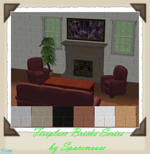 The Sims Resource - Fireplace Brick Series