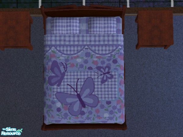 The Sims Resource | Purple Butterfly Bedding Recolor