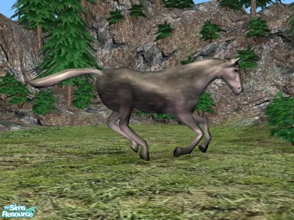 The Sims Resource | Running Horse Recolour - Grey