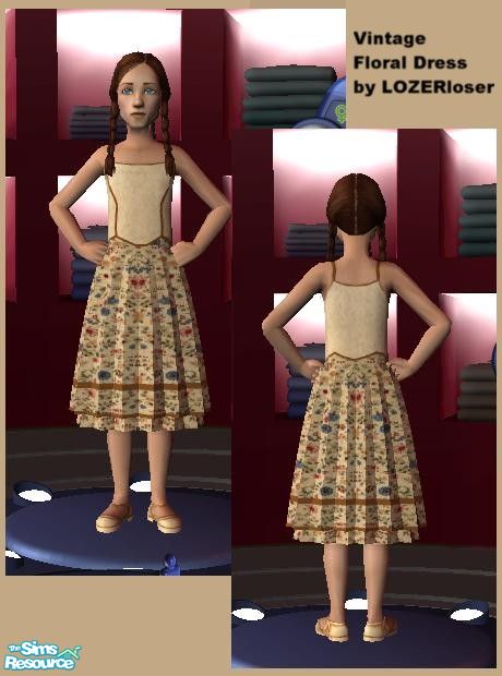 The Sims Resource | Victorian Floral Dress