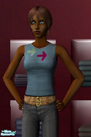 The Sims Resource - Blue Green Arrow Top