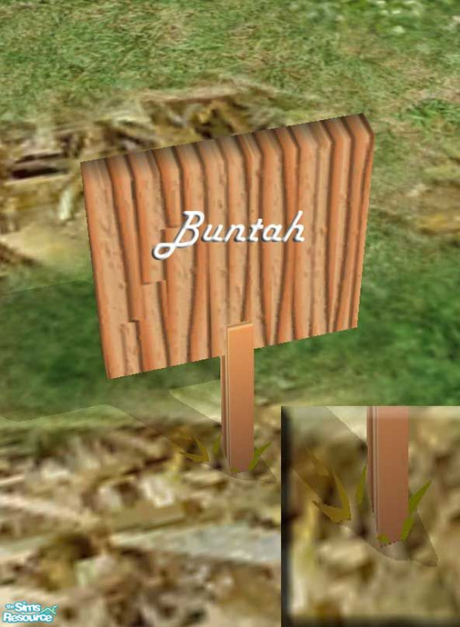 The Sims Resource | Original signpost with hay at the base
