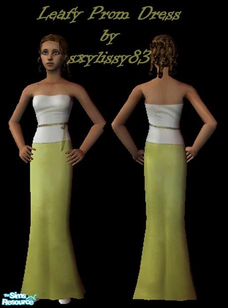 The Sims Resource - Leafy Prom Dress
