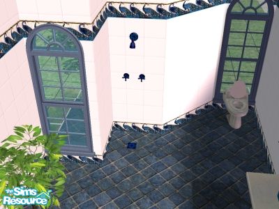 The Sims Resource - Communal Shower Recolor: BLUE