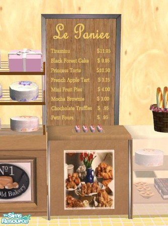The Sims Resource | Bakery Menu 3 (Lady on Red Recolor)