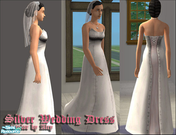 The Sims Resource - Silver Wedding Dress
