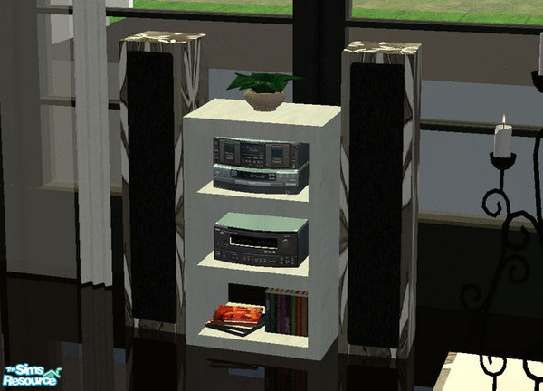 The Sims Resource | 9 emotions living room - stereo, CD player, radio ...