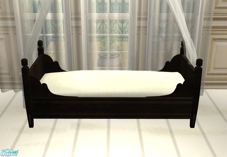 The Sims Resource - PB Daybed blue - Daybed black - polster white