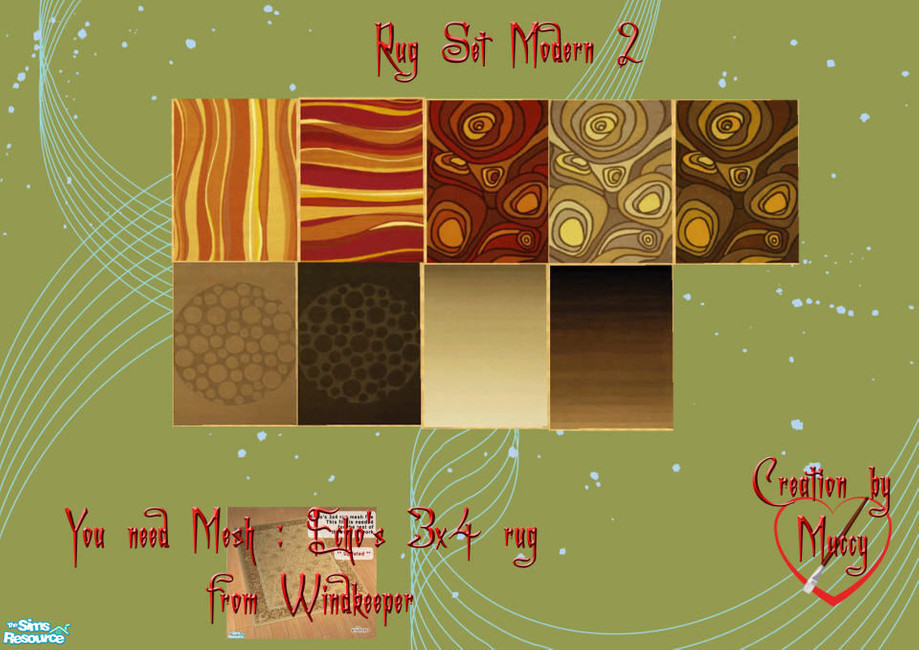 The Sims Resource - Rug Set Modern 2