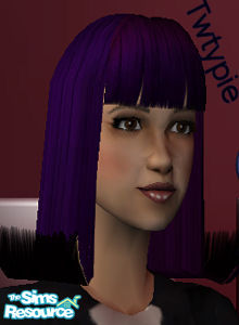 The Sims Resource | Purple Flipped Hair