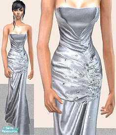 The Sims Resource | Silver Ball Dress