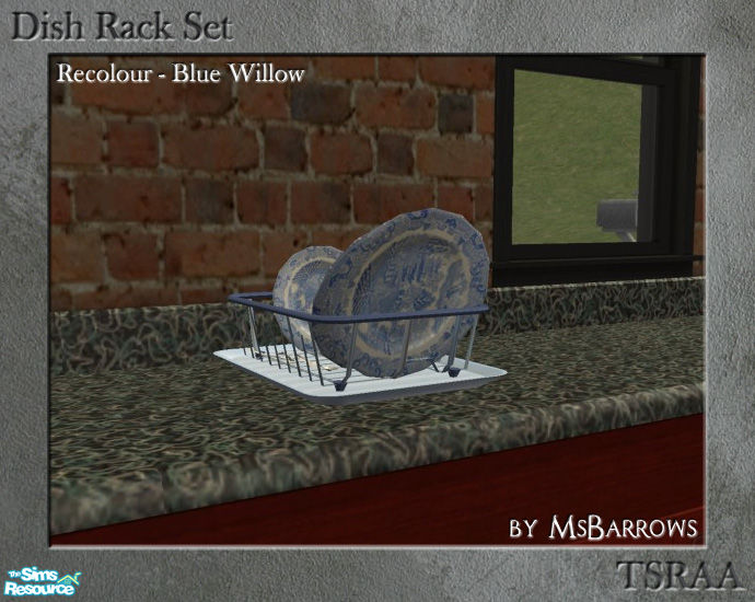 The Sims Resource - Dish Rack - Blue Willow Recolour