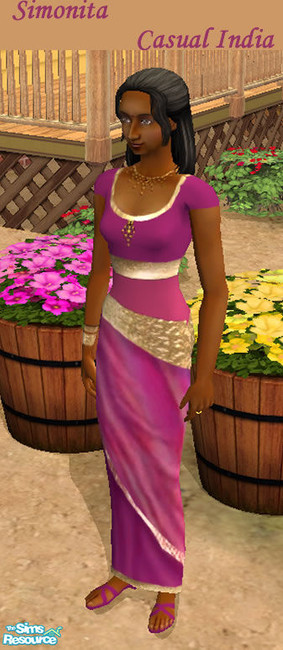 The Sims Resource - Violet Indian Sari