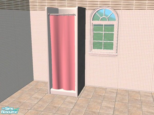 The Sims Resource - Cheap Shower - Curtain Recolor SET #1 - Pink