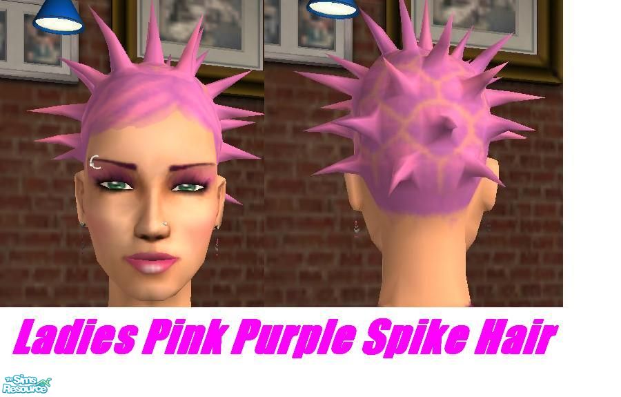 The Sims Resource | Purple Pink Spike hair