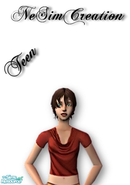 The Sims Resource - Teen Tunic Drape Neckline Top